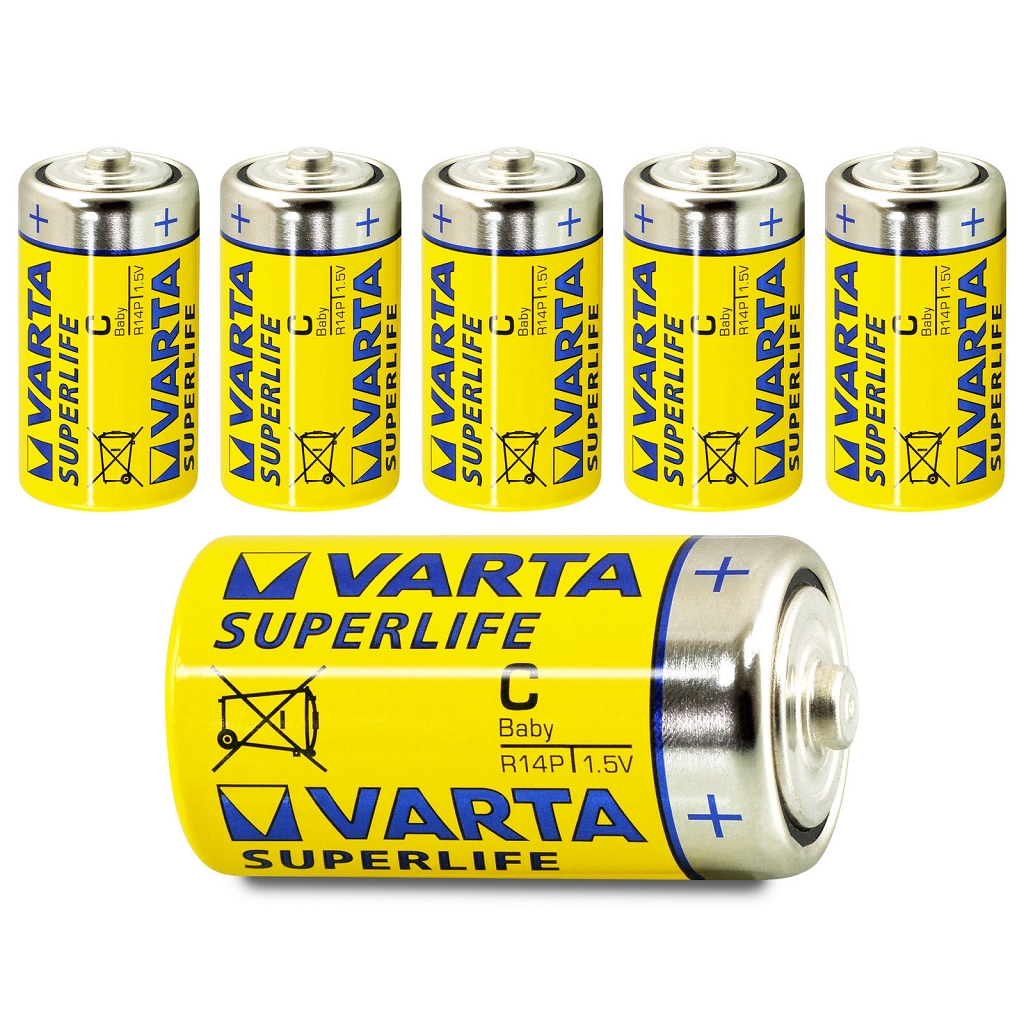 6x Varta Baby C Superlife LR14 UM2 MN1400 Batterie 1,5V Zink-Kohle 6 ...