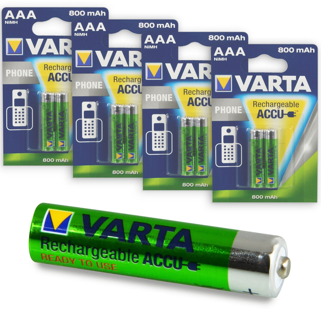 8x Varta Phone Power Akku Micro AAA 1,2 V 800 mAh T398 Telefon NEU 8 ...